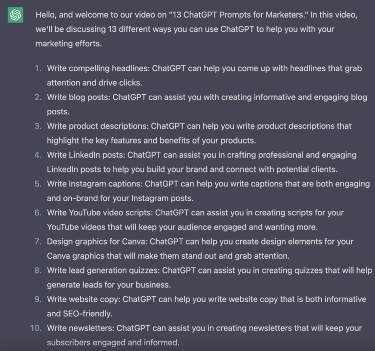 13 ChatGPT Prompts for Marketers to Multiply Their Output | Interact Blog